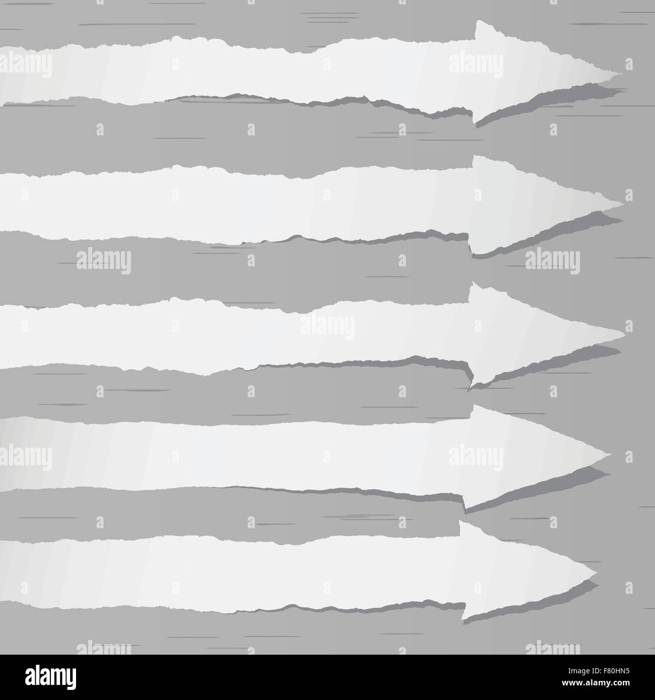 Set of various gray torn papers arrows symbols with shadows Stock ...