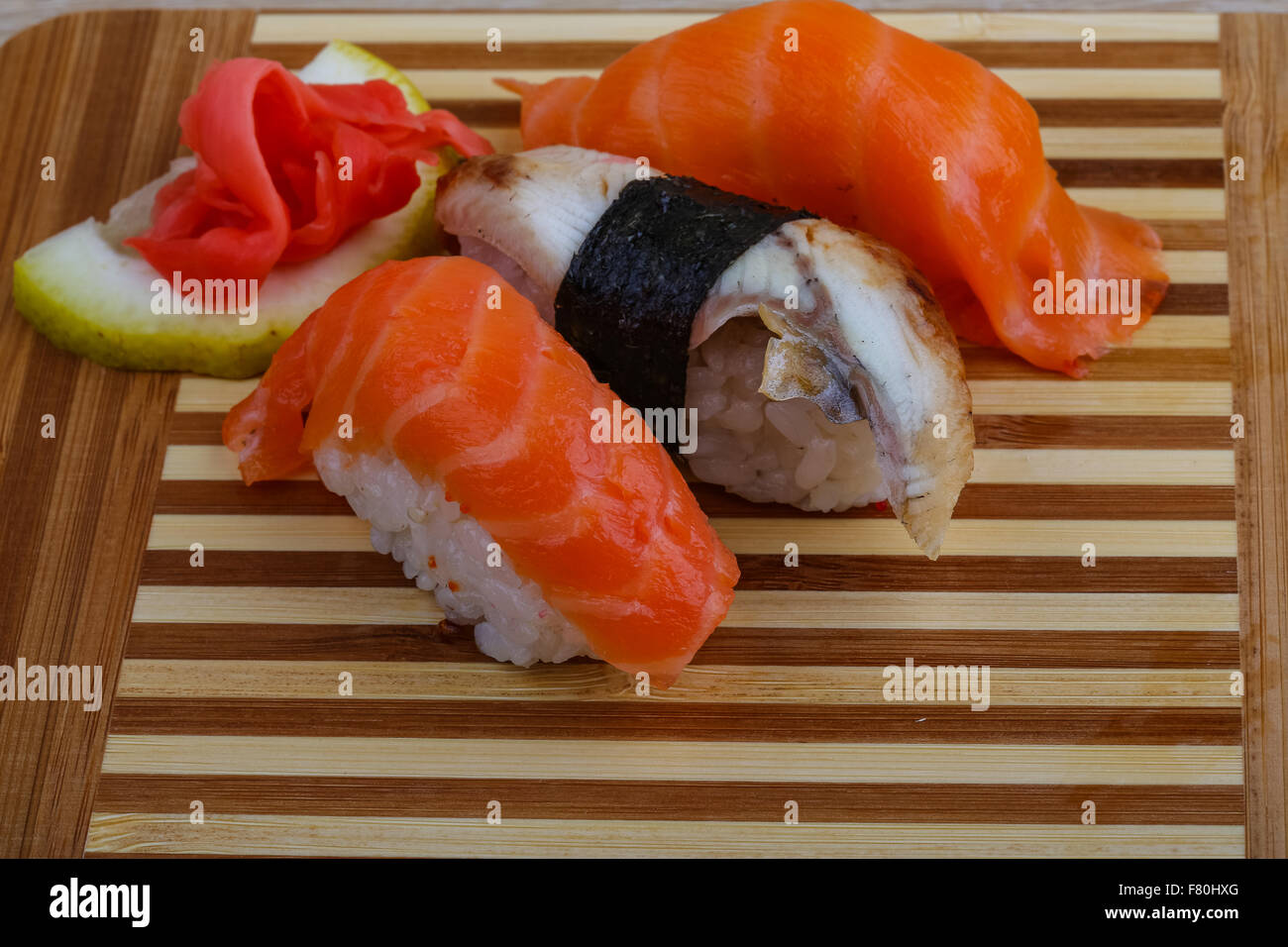 Japan traditional cusine - fresh cold sushi set Stock Photo - Alamy