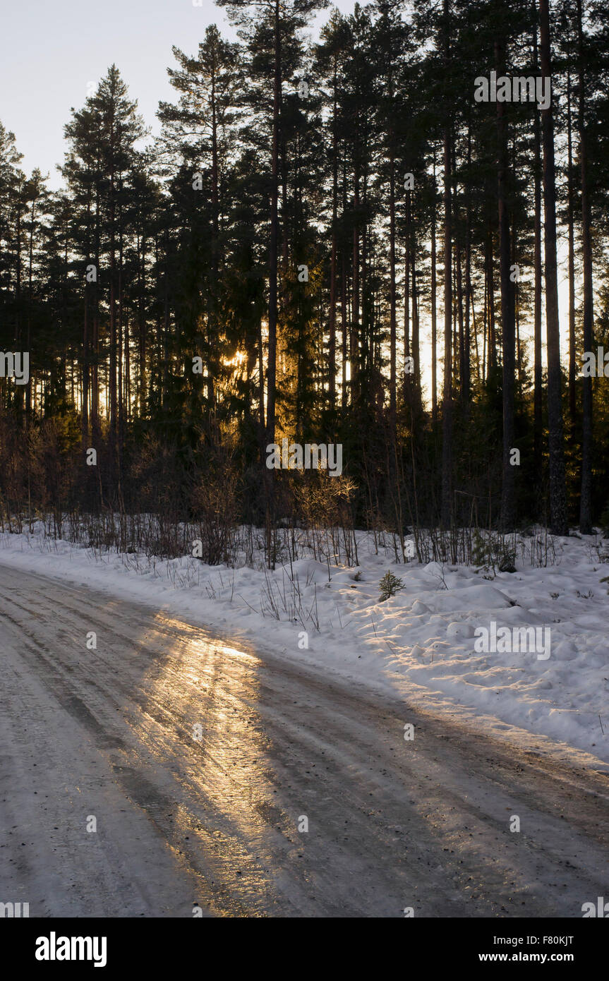 Slippery icy road hi-res stock photography and images - Alamy