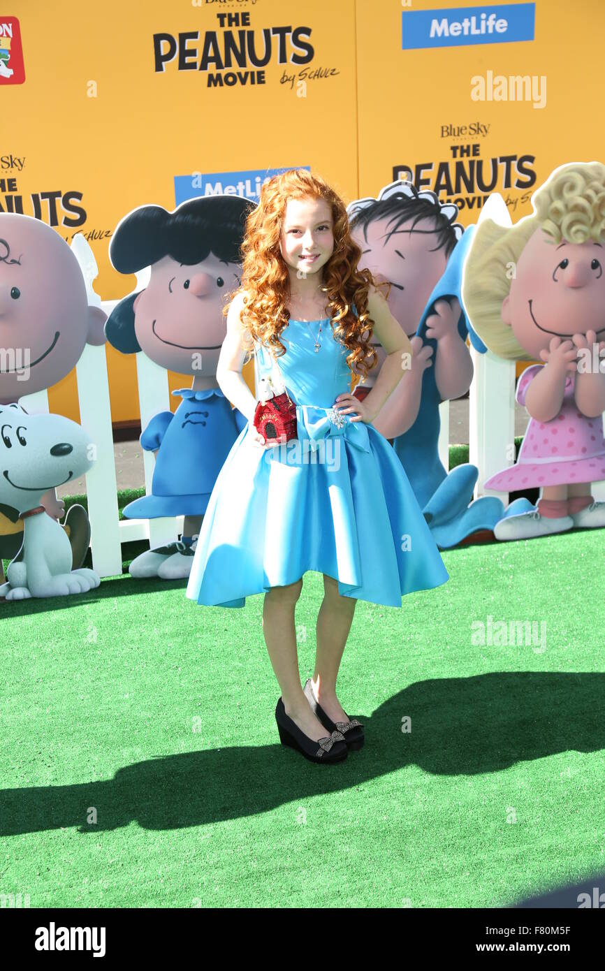 Premiere of 'The Peanuts Movie' - Arrivals Featuring: Francesca Capaldi ...