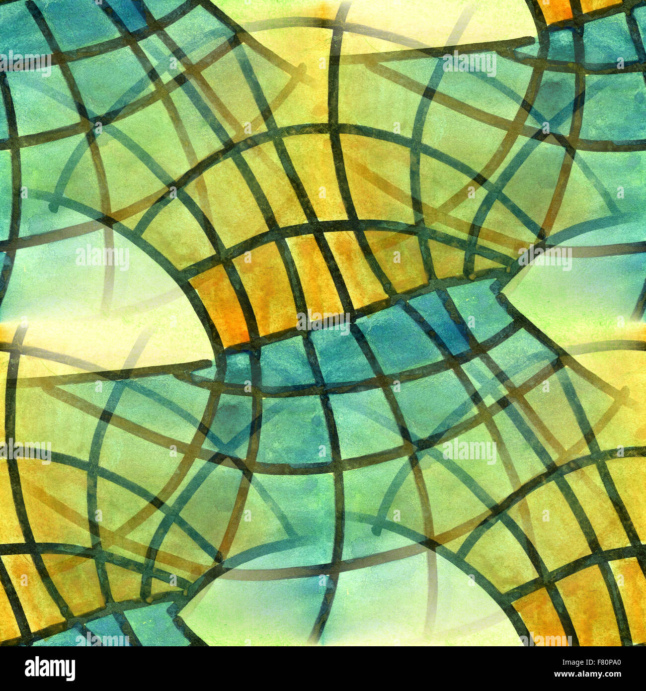 Seamless yellow blue mesh wave curves stripes cubism abstract ...