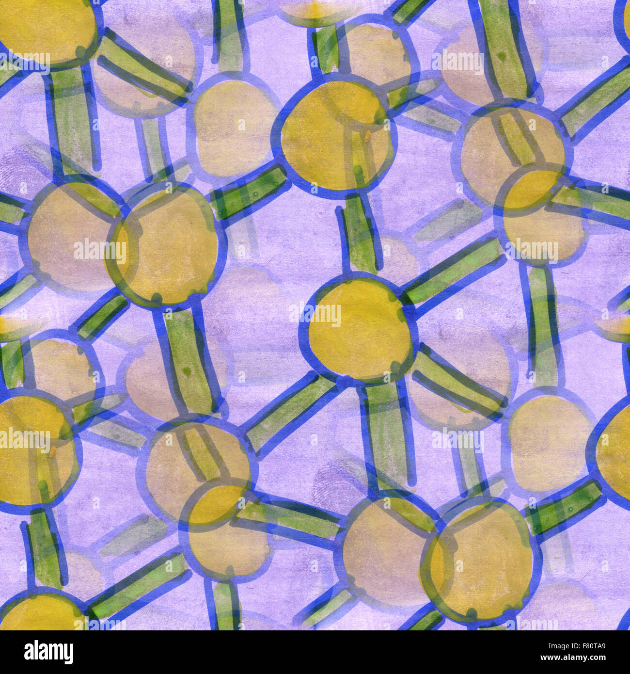 cubism circle of the molecule seamless texture watercolor background ...