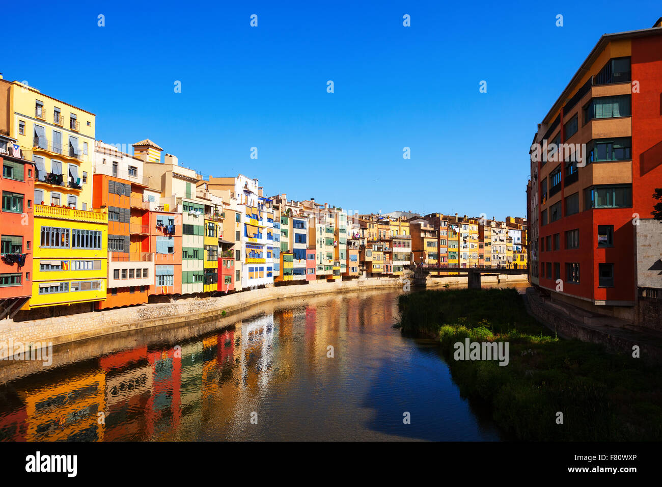 View of river Onyar in Girona. Catalonia, Spain Stock Photo - Alamy