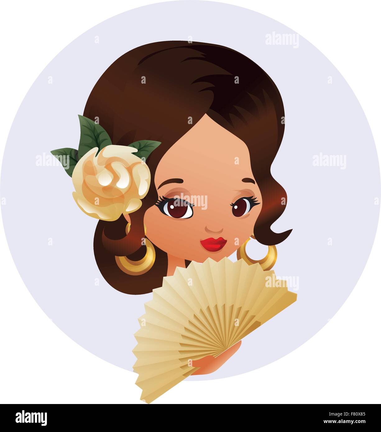 Latin Spanish Cute chibi cartoon girl Stock Vector Image & Art - Alamy