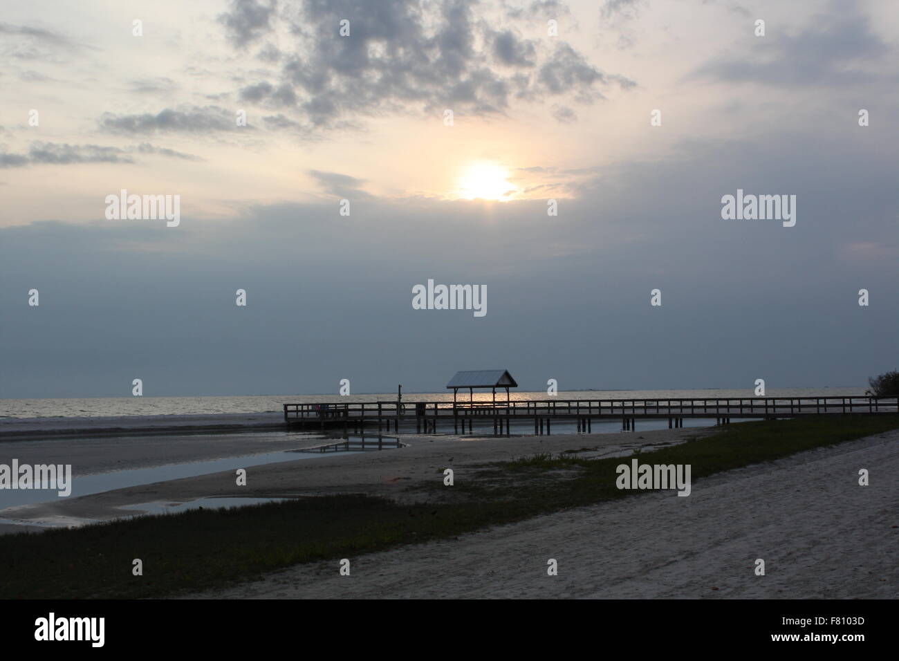 Pier at Sunset Stock Photo - Alamy