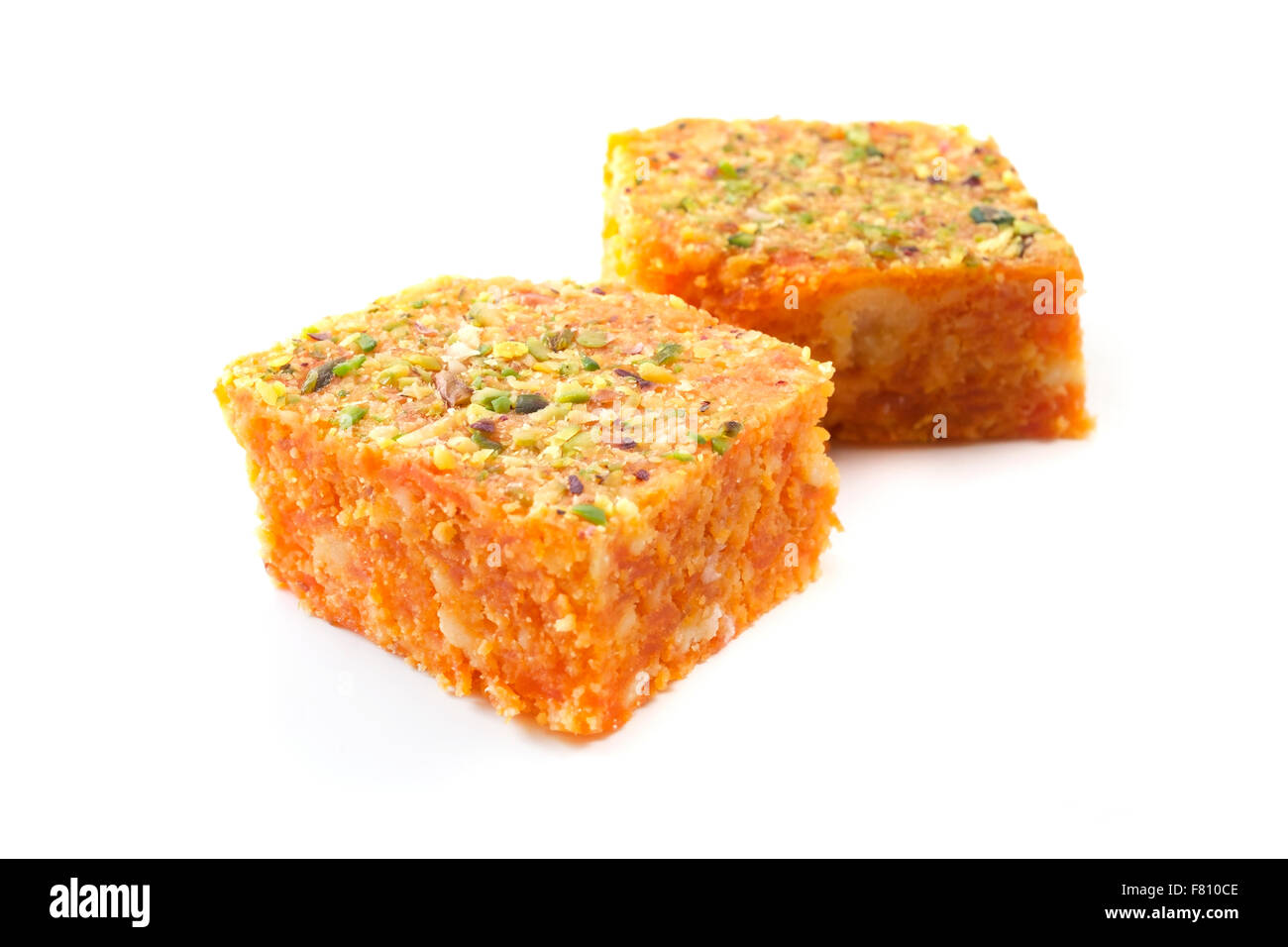 Gajar ka halwa on a white background Stock Photo - Alamy