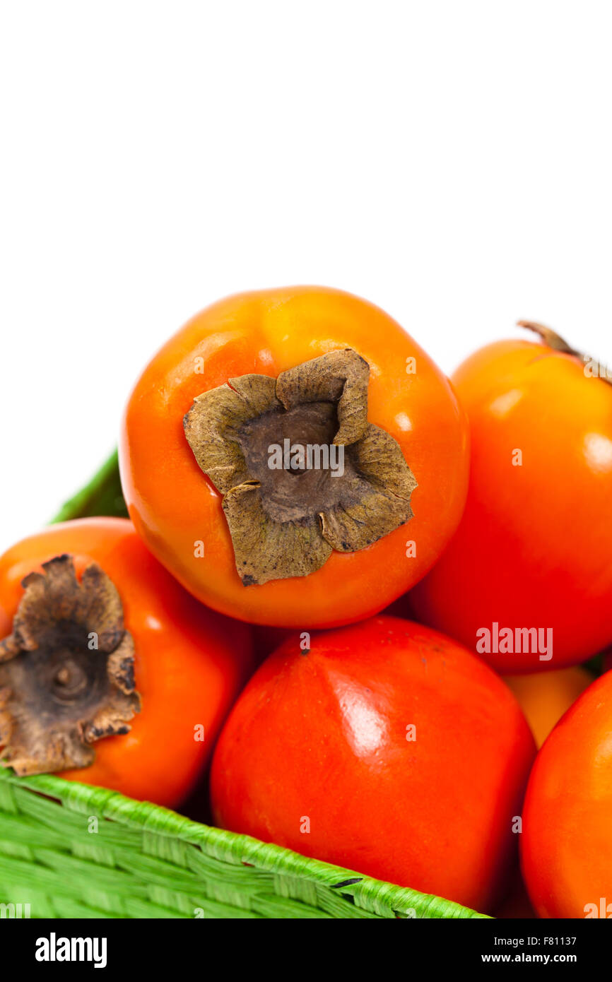 Persimmon on white background Stock Photo - Alamy