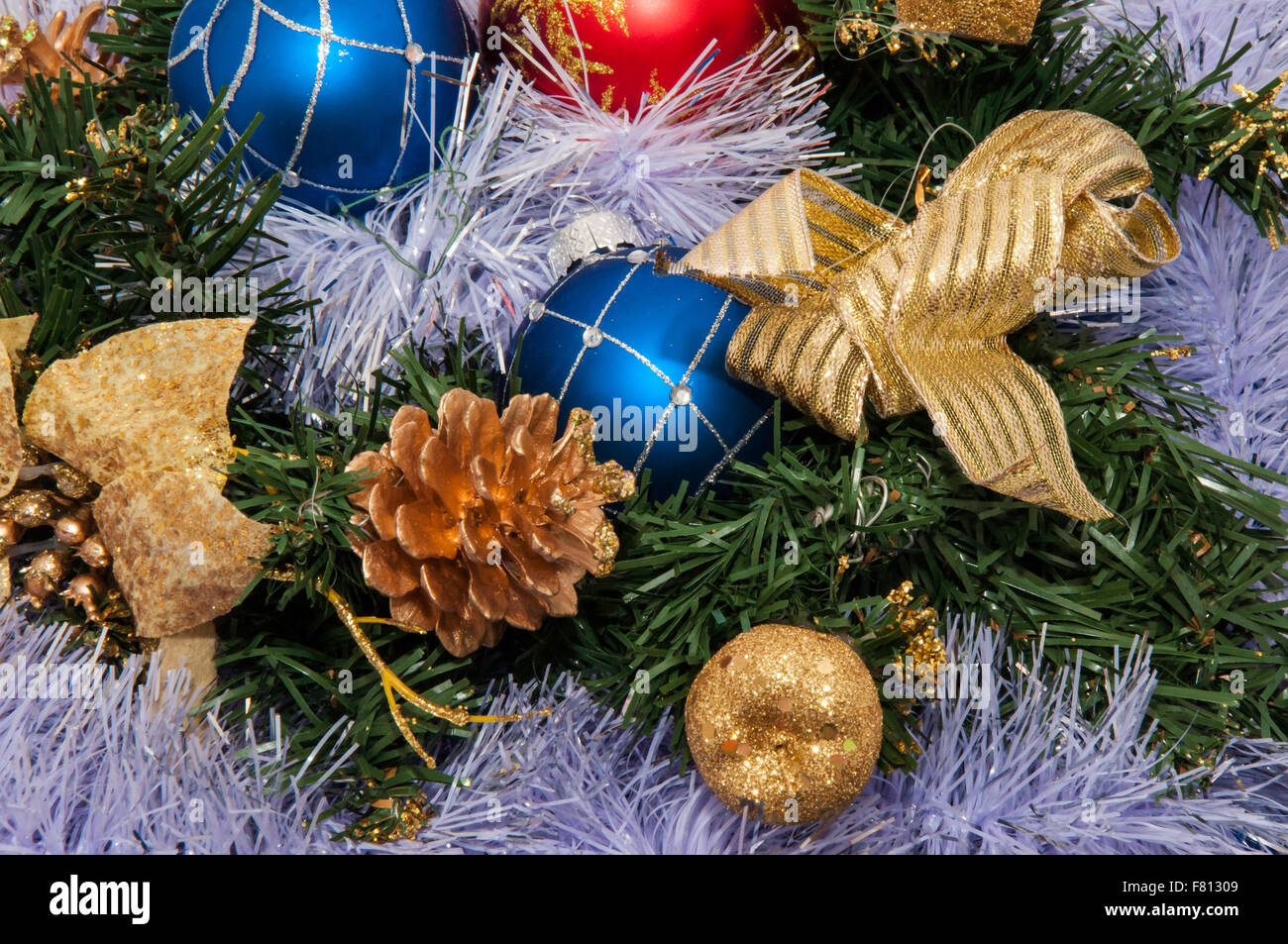 Colorful Christmas ornaments for the Christmas tree Stock Photo - Alamy