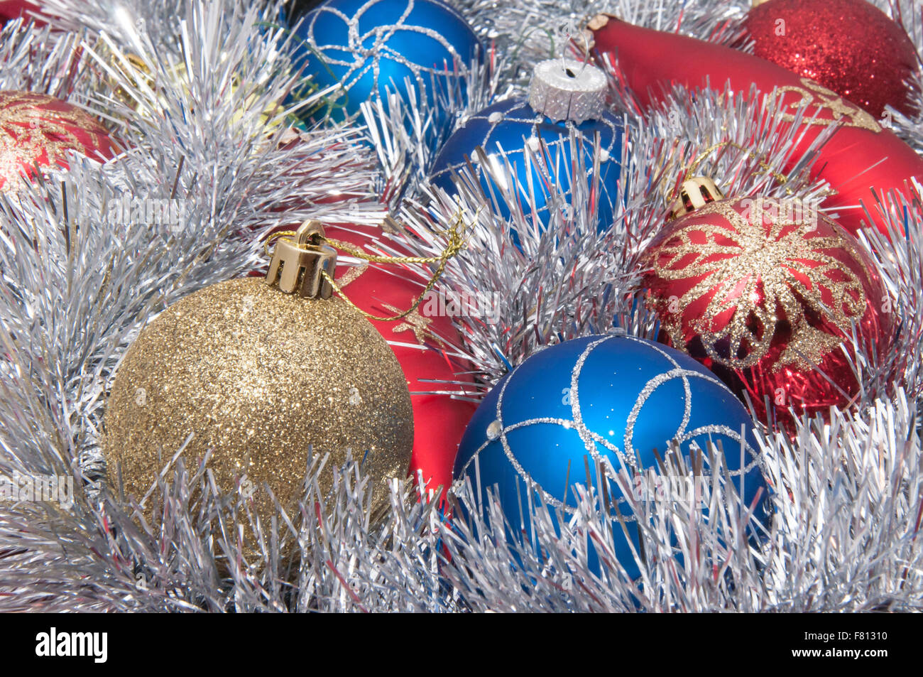 Colorful Christmas ornaments for the Christmas tree Stock Photo - Alamy