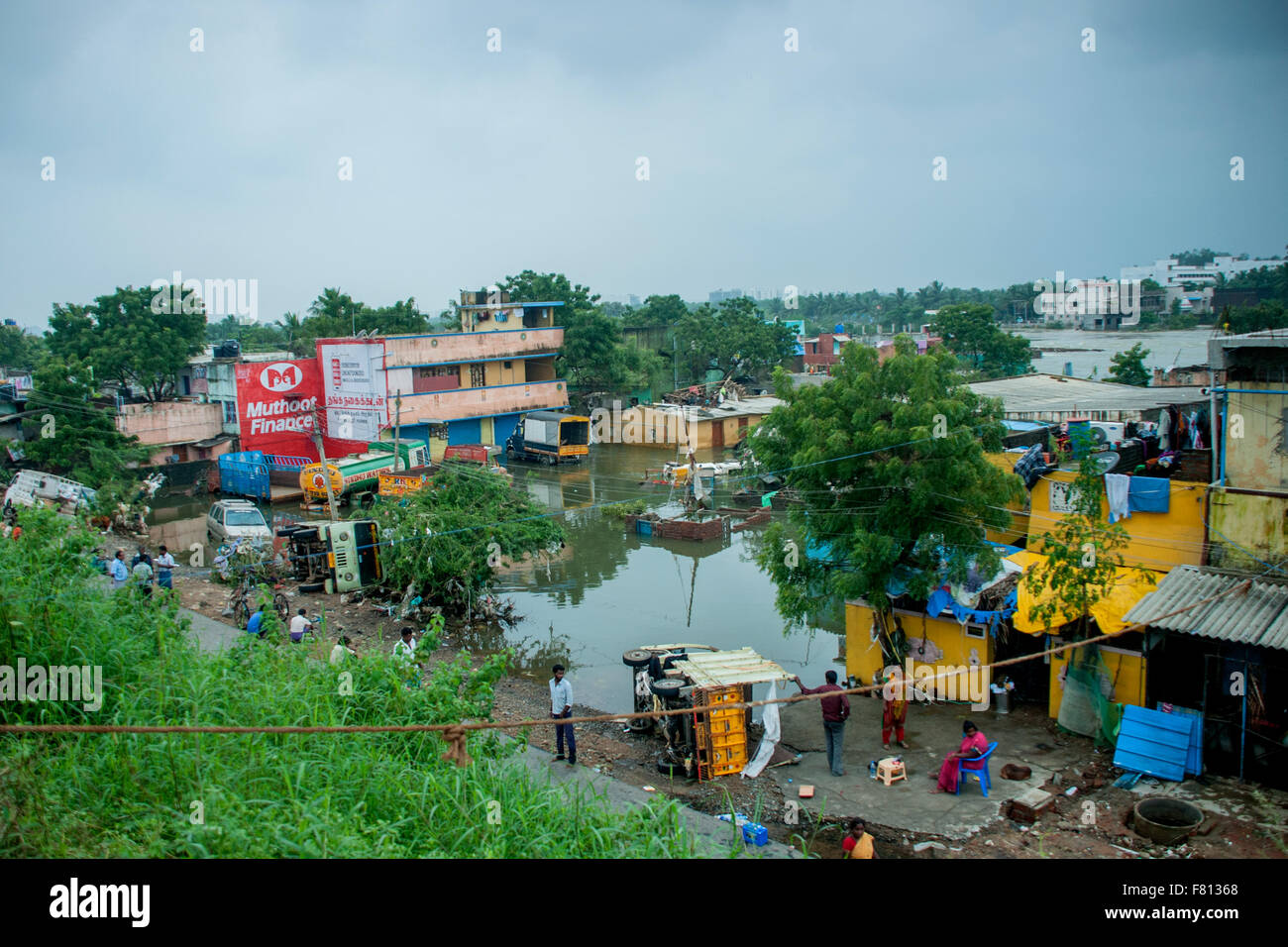 Chennai, India. 3rd December, 2015. As Sembarambakkam lake in Chennai ...
