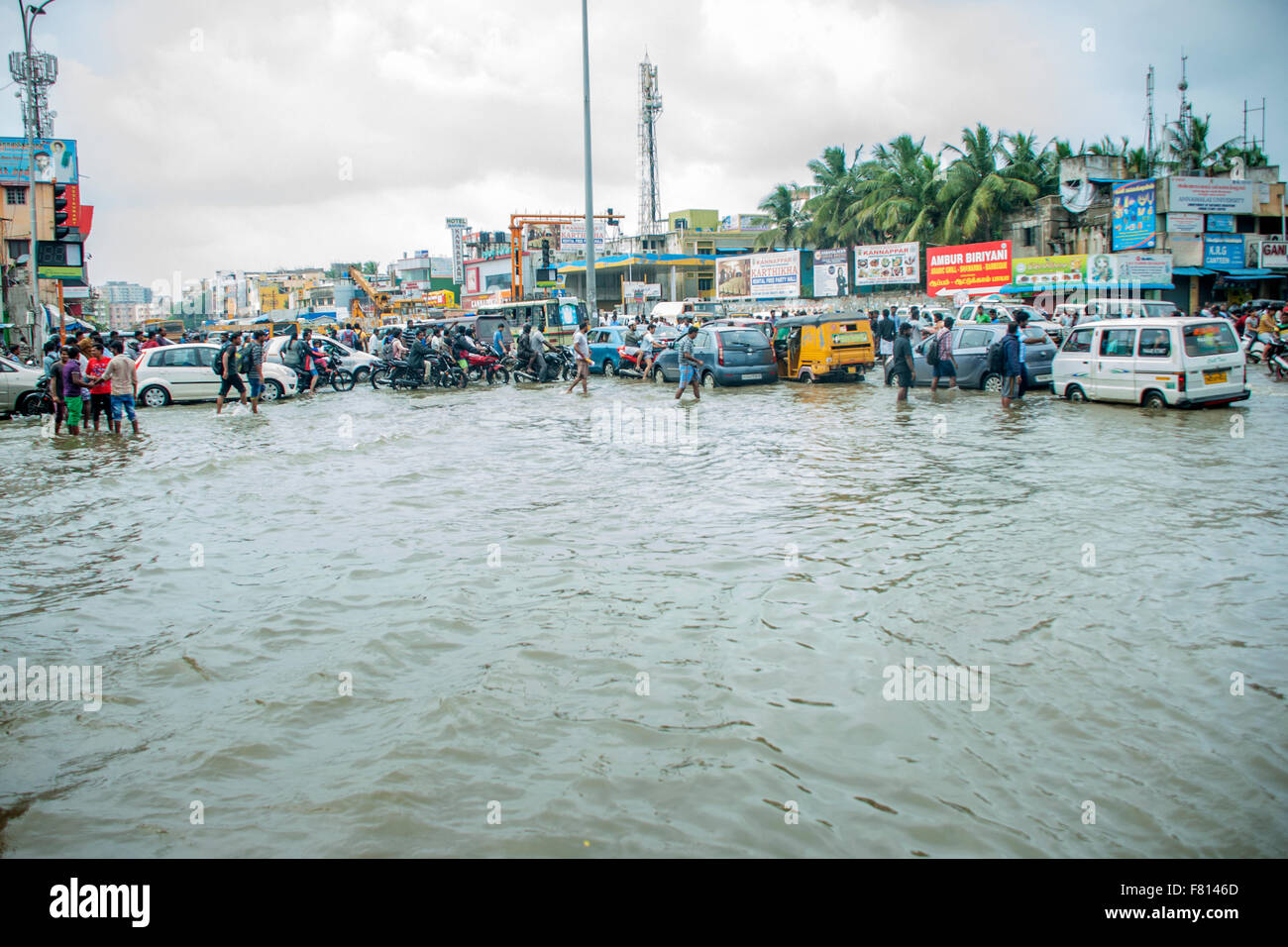 Chennai, India. 3rd December, 2015. Due to heavy rain in Chennai, Porur ...