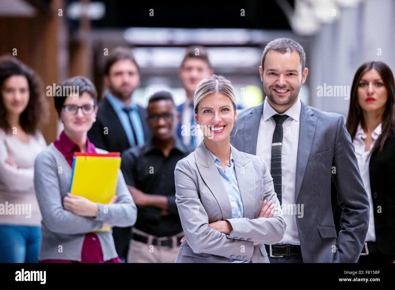 Young Multi Ethnic Business People Group Walking Standing And Top View