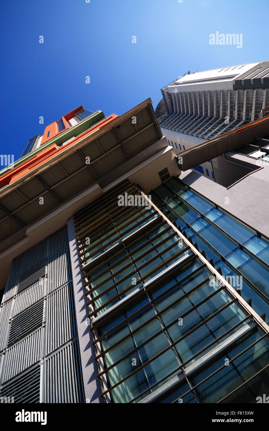 modern building at sunny day and clear blue sky Stock Photo - Alamy