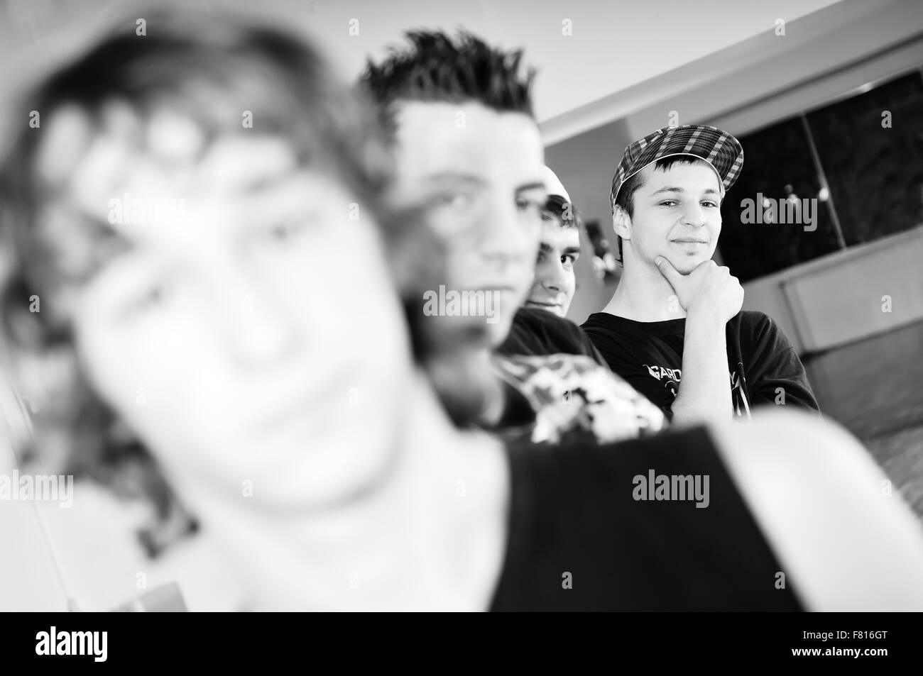 Boy band dance group Black and White Stock Photos & Images - Alamy