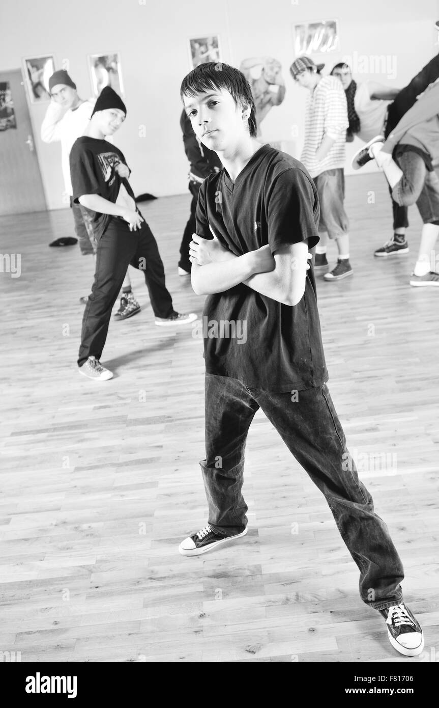 Boy band dance group Black and White Stock Photos & Images - Alamy