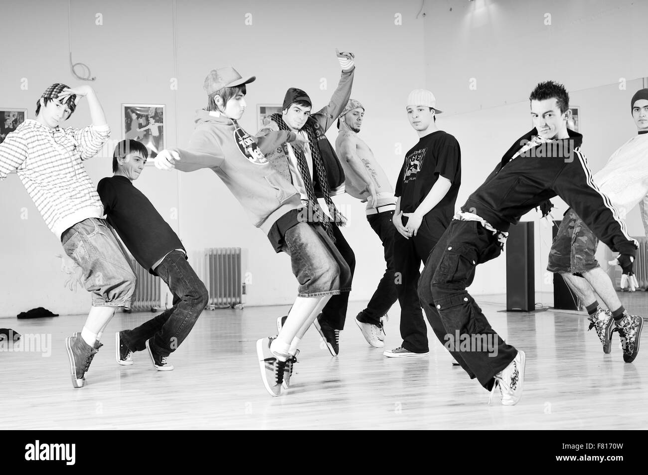 Boy band dance group Black and White Stock Photos & Images - Alamy
