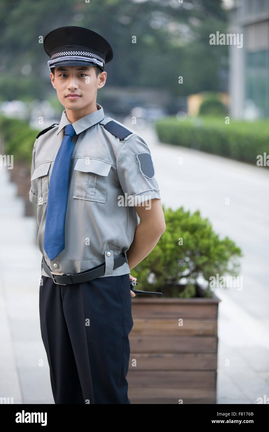 Portrait of security staff Stock Photo - Alamy