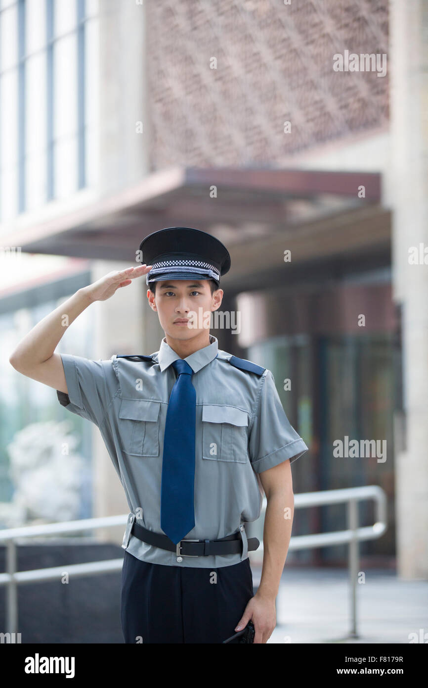 Portrait of security staff Stock Photo - Alamy