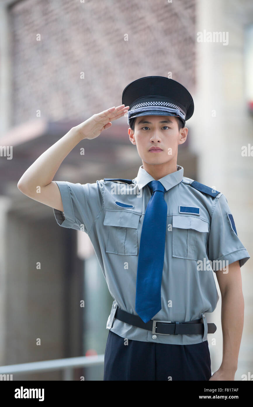 Indian man security guard portrait hi-res stock photography and images ...
