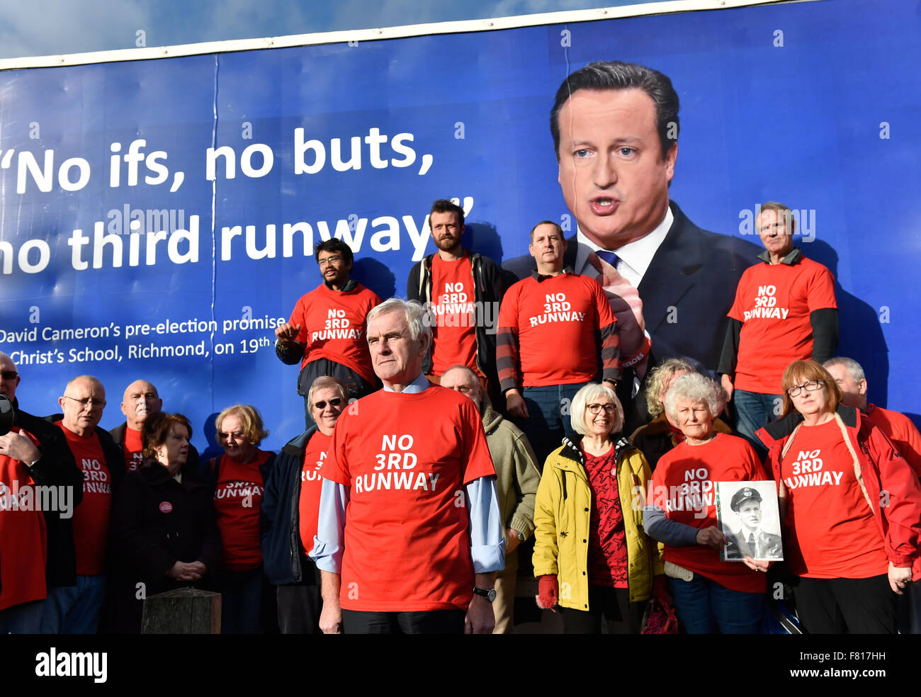 John McDonnelL MP attends greets the new 3rd Runway Protest ADVAN at ...