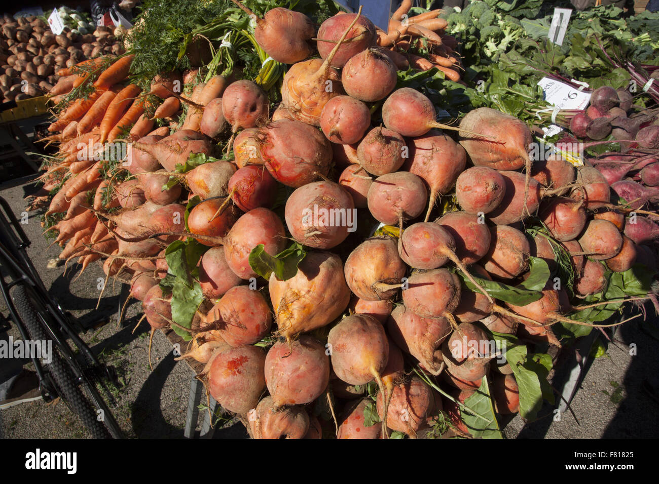 Orange beets for sale at the Grand Army Plaza Farmers Market in Park ...
