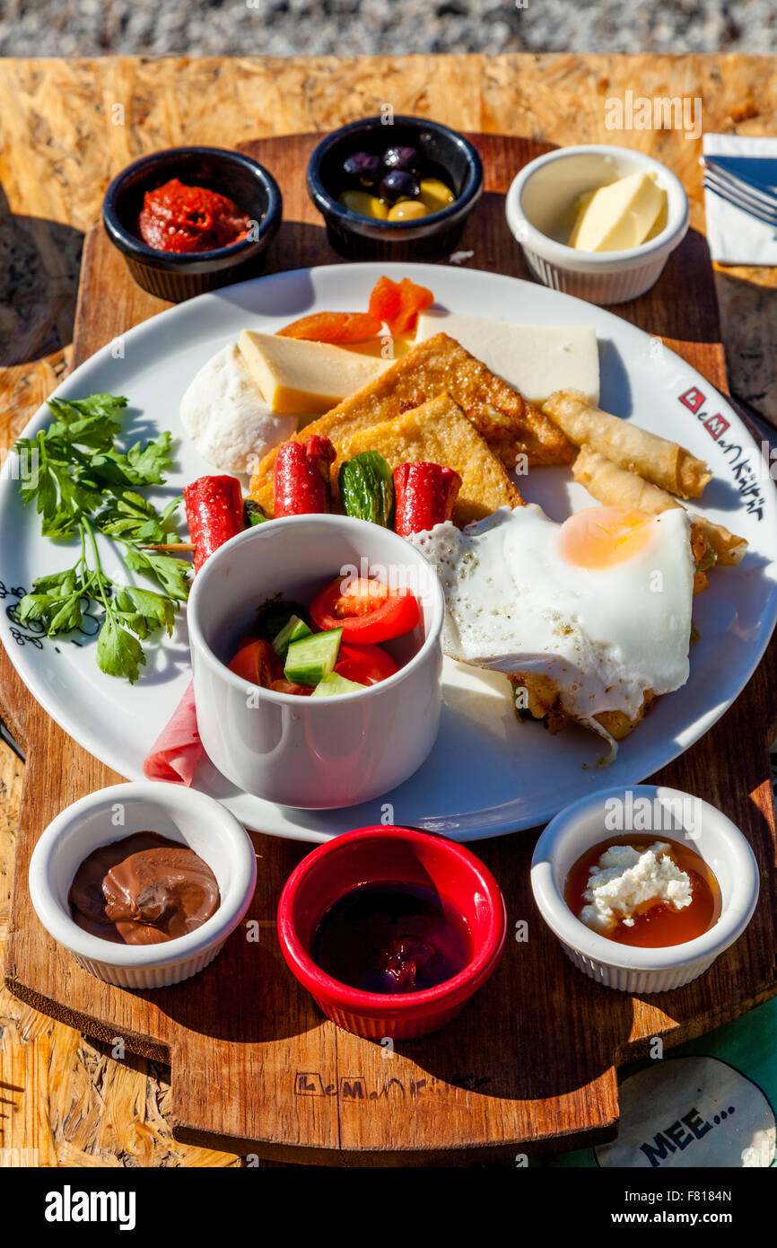 A Typical Turkish Breakfast Served At A Beachside Cafe/Restaurant ...