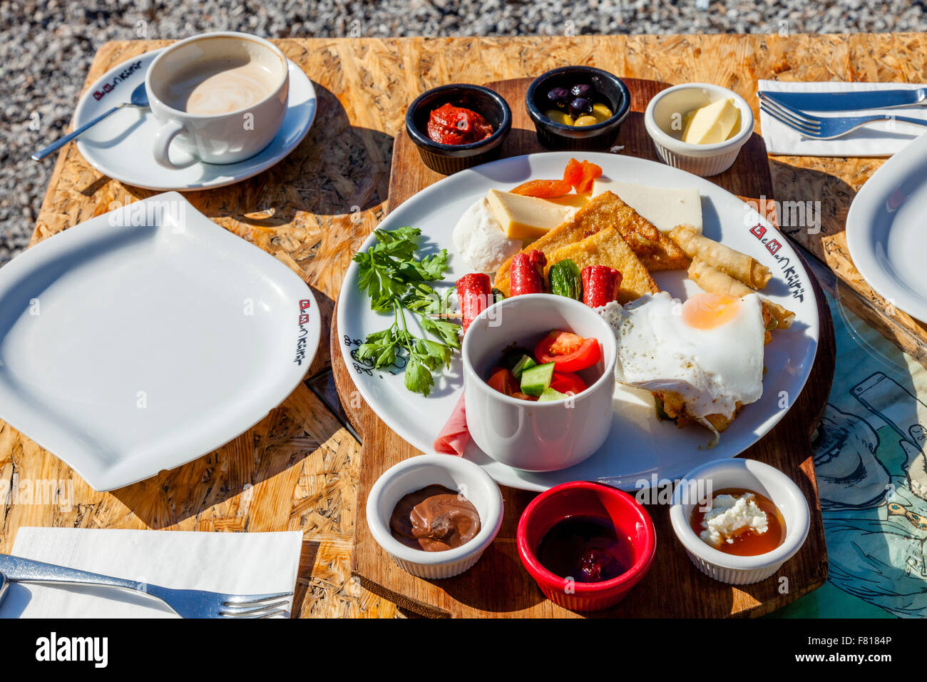 A Typical Turkish Breakfast Served At A Beachside Cafe/Restaurant ...