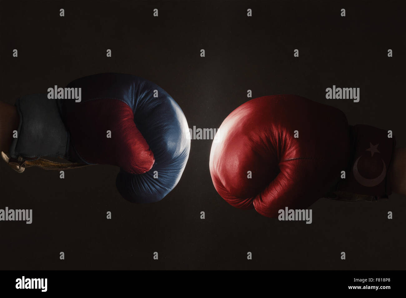 Symbol of the Crisis between Turkey and Russia symbolized with Boxing ...