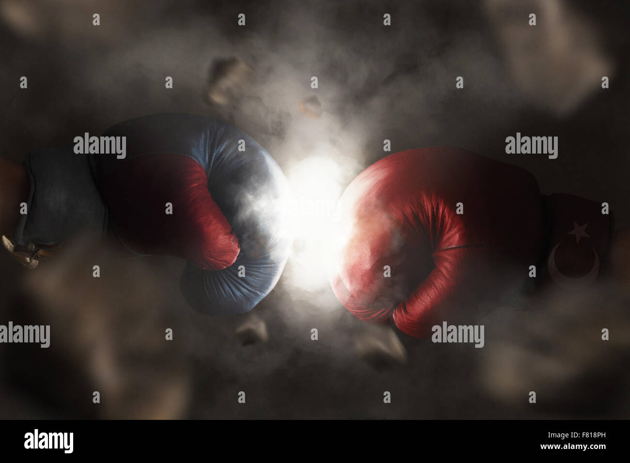 Symbol of the Crisis between Turkey and Russia symbolized with Boxing ...