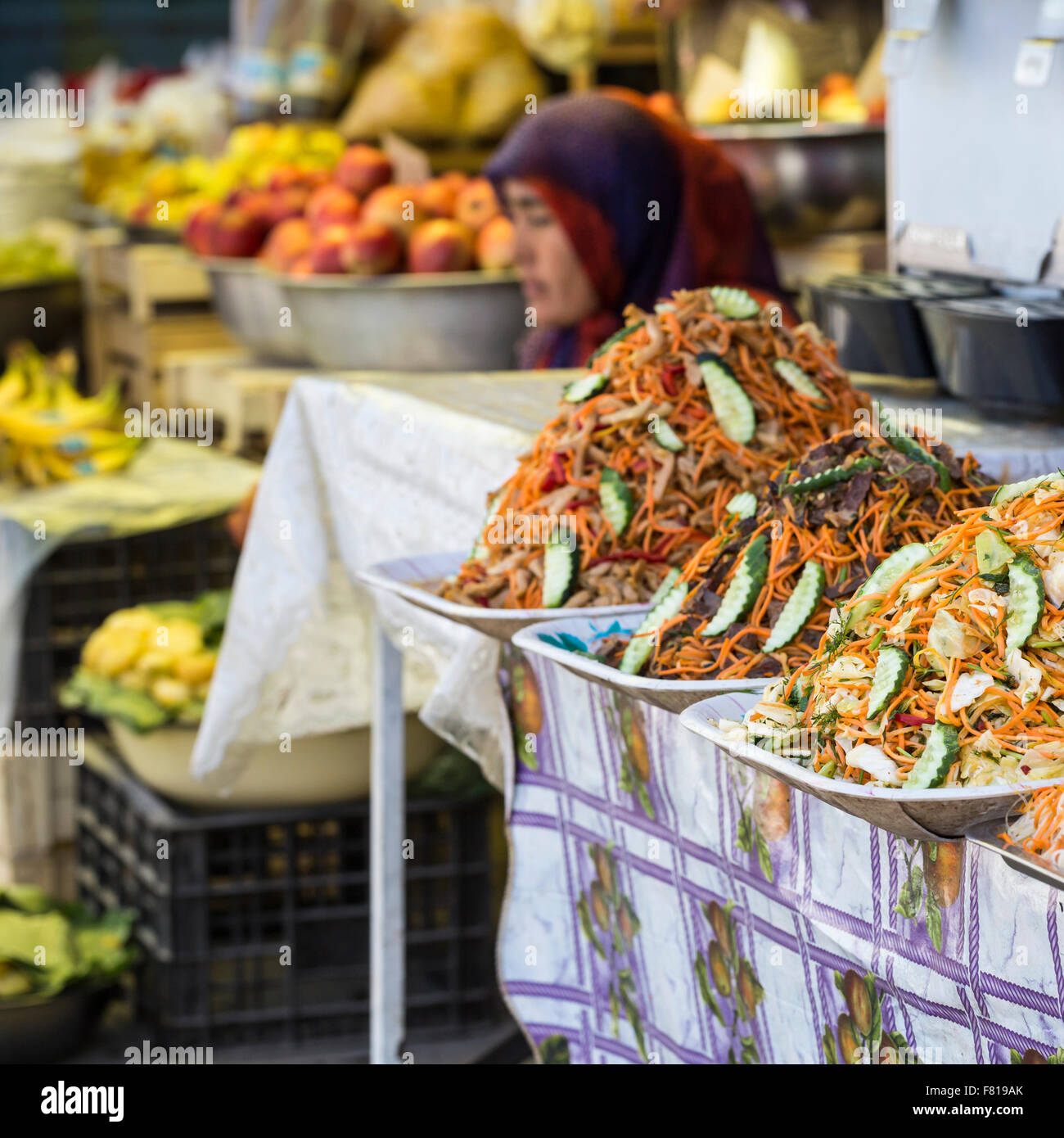 Oriental food - Osh market, Kyrgyzstan Stock Photo - Alamy