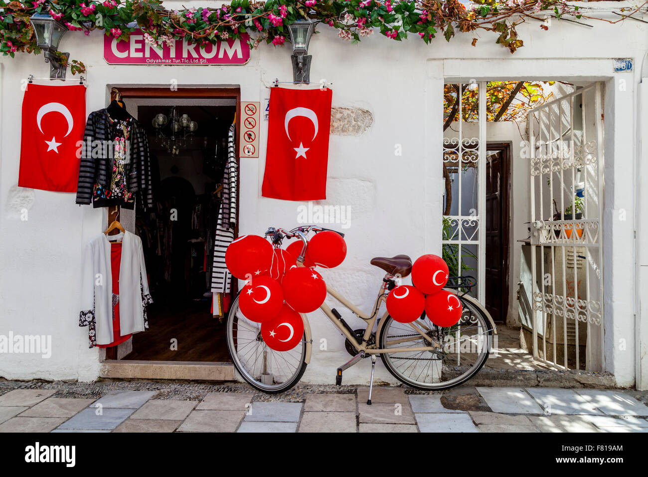 A Shop In Bodrum Old Town Proudly Displays The Turkish Flag During The ...