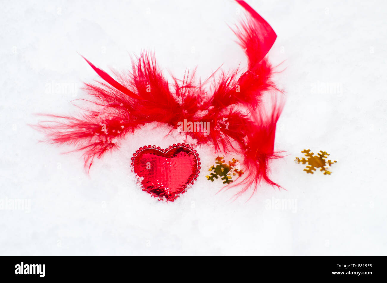 red heart on snow, a holiday of all lovers Stock Photo - Alamy
