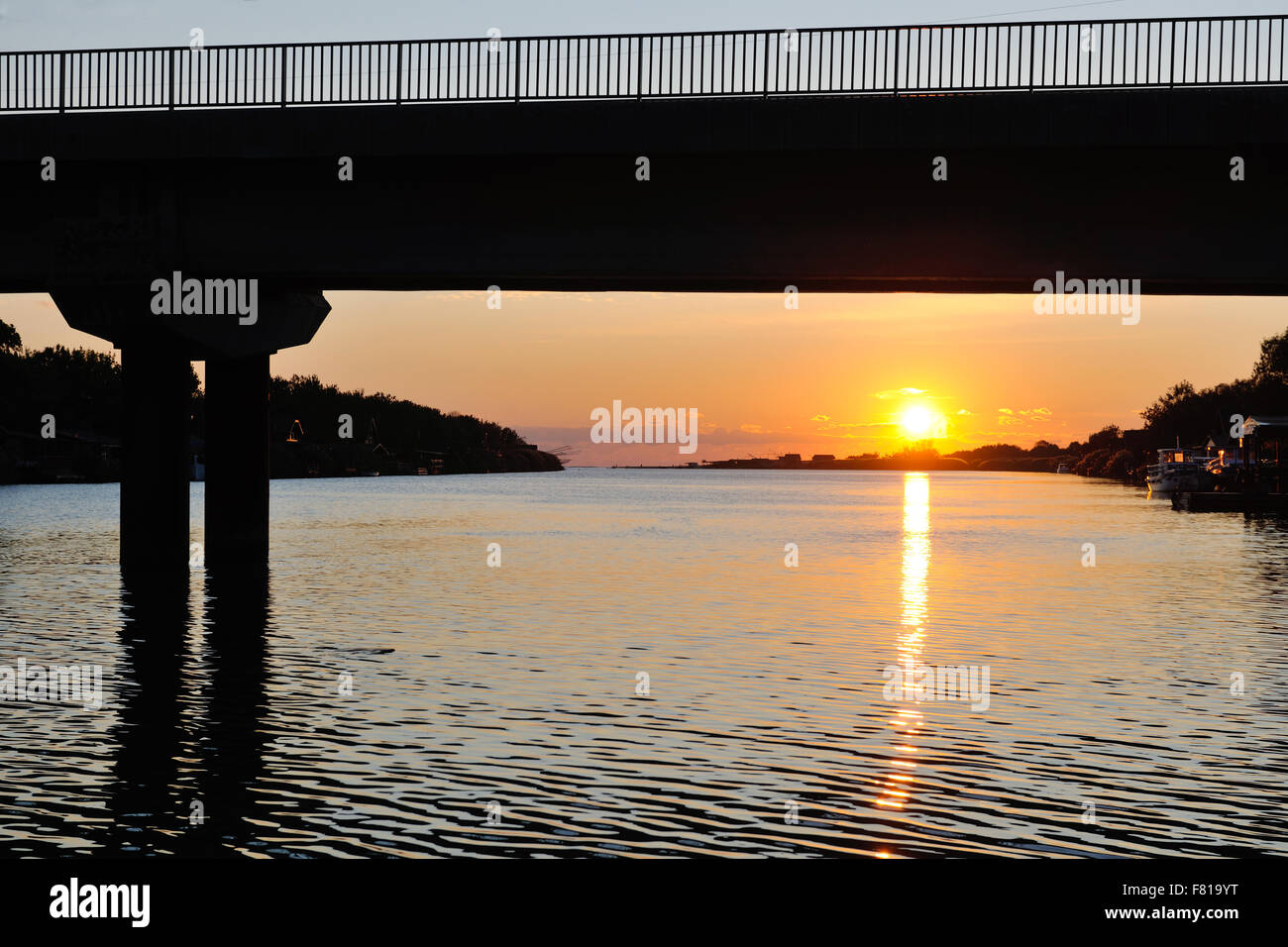 beautiful nature scenic sunset at river Stock Photo - Alamy