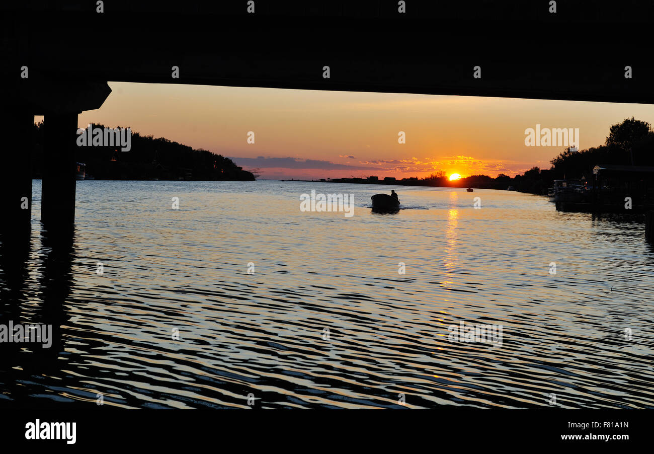 beautiful nature scenic sunset at river Stock Photo - Alamy