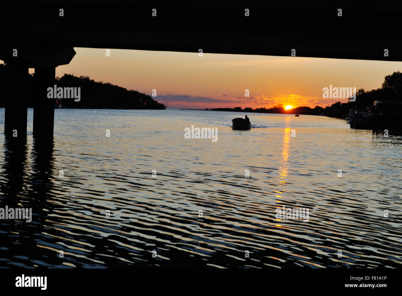 beautiful nature scenic sunset at river Stock Photo - Alamy