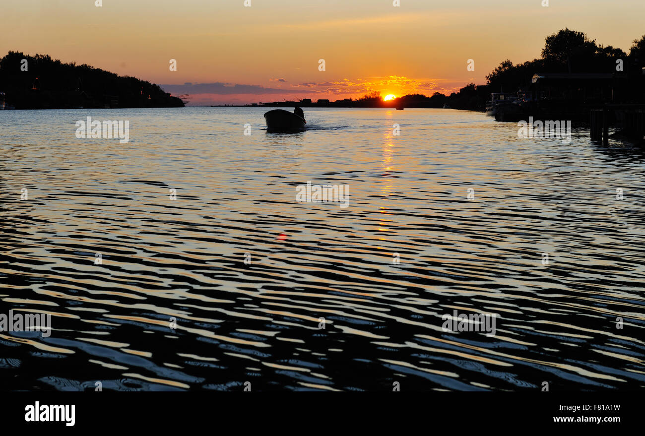 beautiful nature scenic sunset at river Stock Photo - Alamy