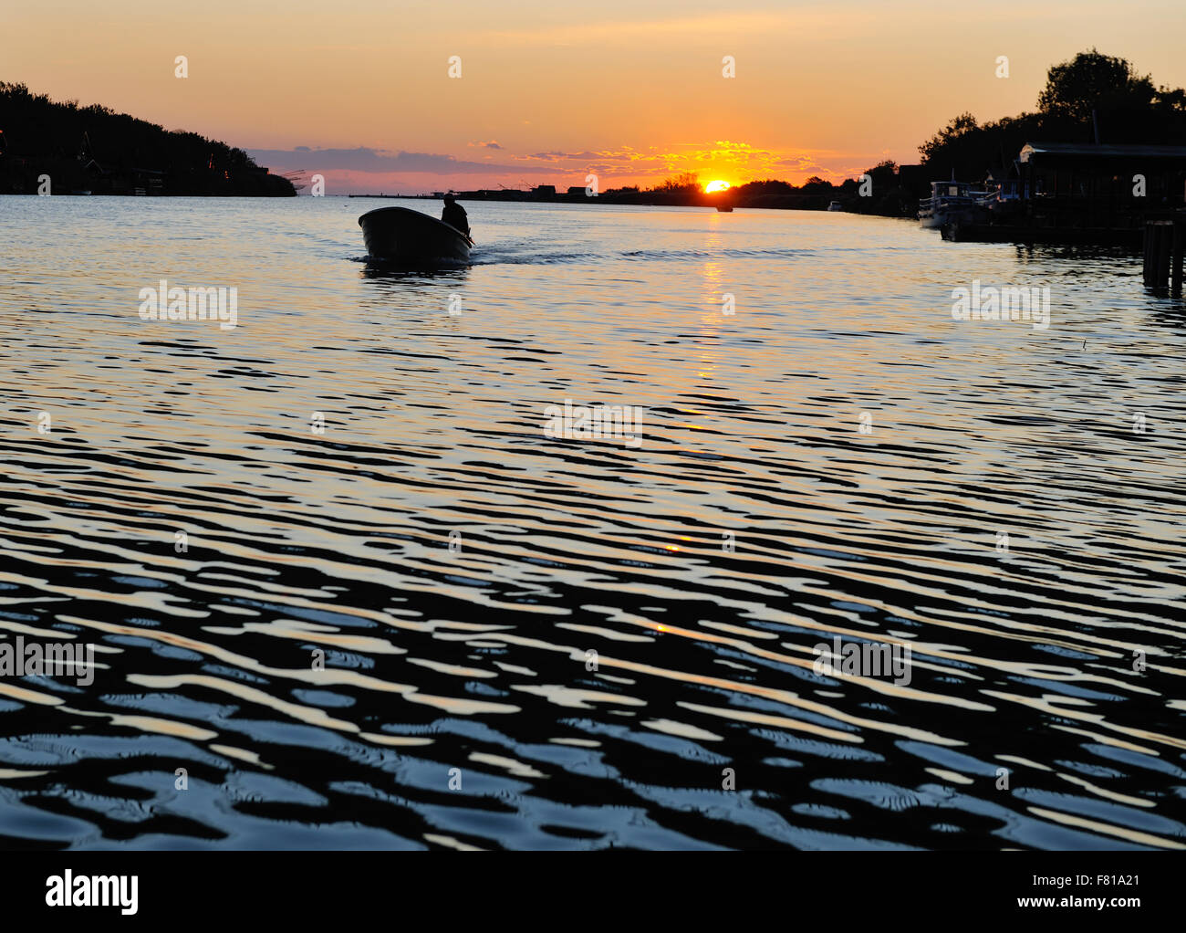 beautiful nature scenic sunset at river Stock Photo - Alamy