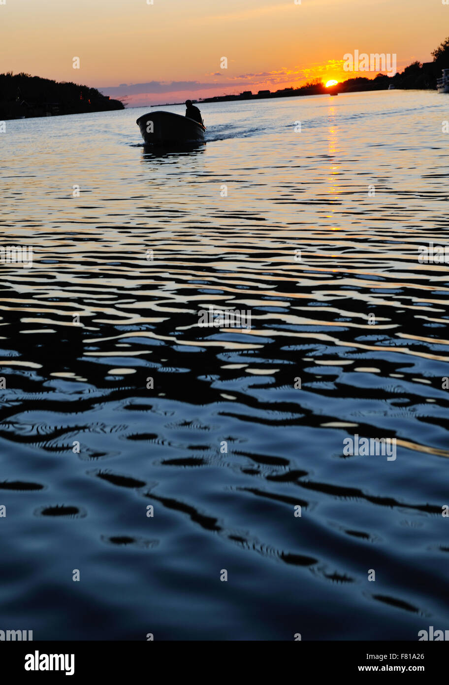 beautiful nature scenic sunset at river Stock Photo - Alamy