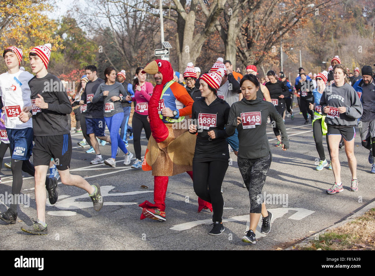 People running in the annual 'Turkey Trot" five mile run on ...