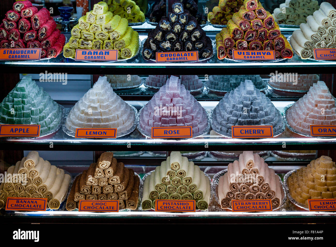 Turkish Delight For Sale In The Grand Bazaar, Marmaris, Mugla Province ...