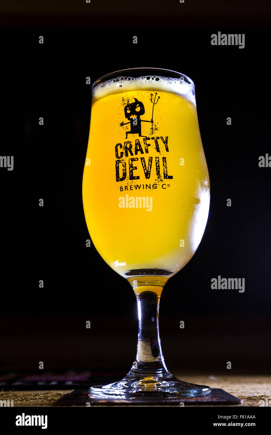 Cardiff, United Kingdom, November 26 2015. Crafty Devil Beer Stock ...