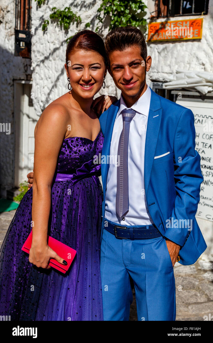 Turkish Wedding Party, A Bridesmaid and Groom Pose For Photographs ...