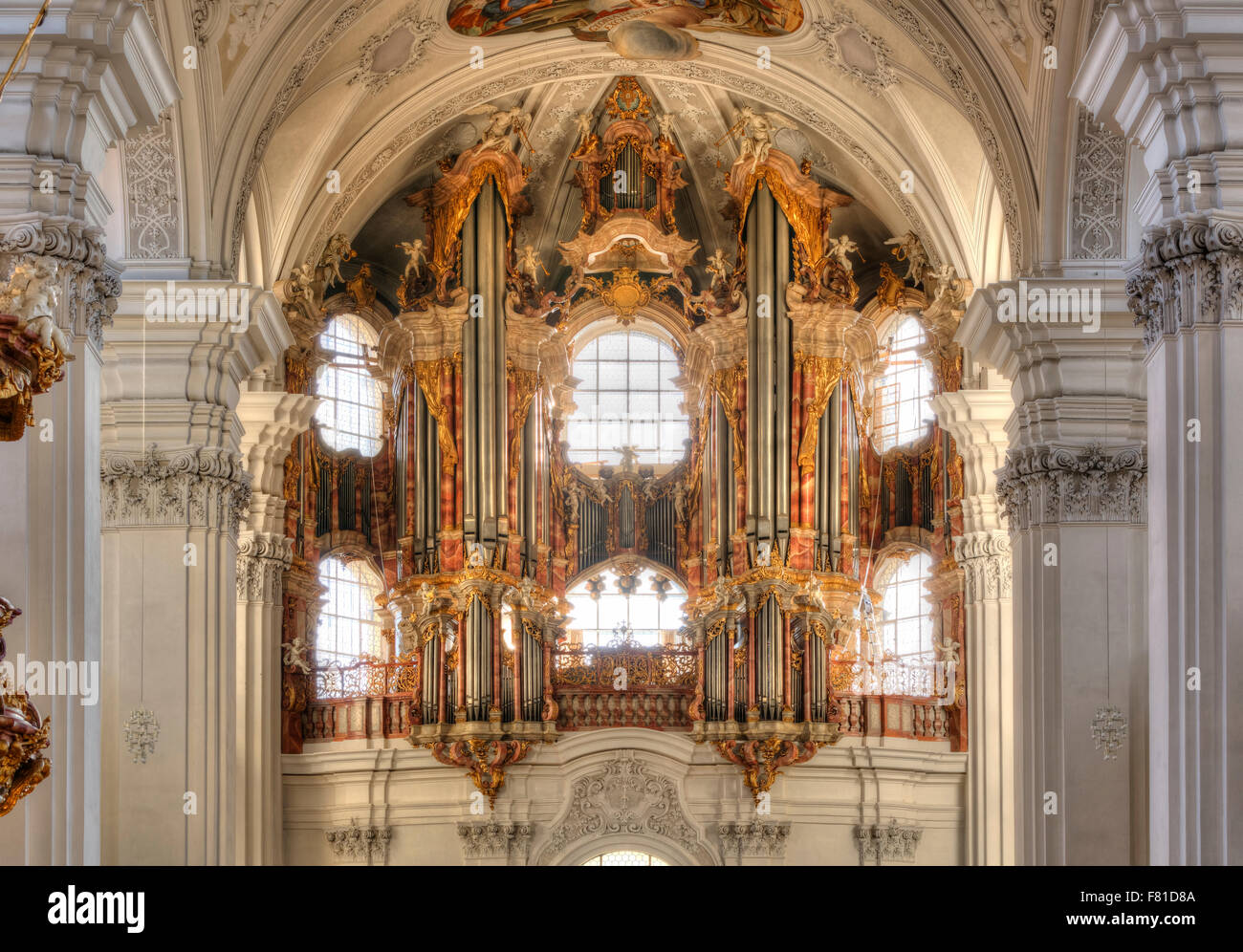 Main organ by Joseph Gabler, Basilica of St. Martin, Weingarten, Upper ...