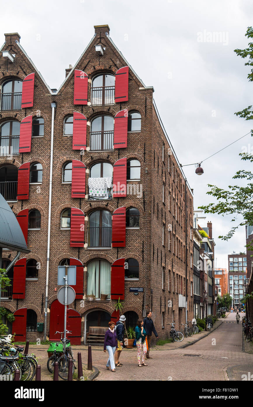 Typical Amsterdam brick stone house Stock Photo - Alamy