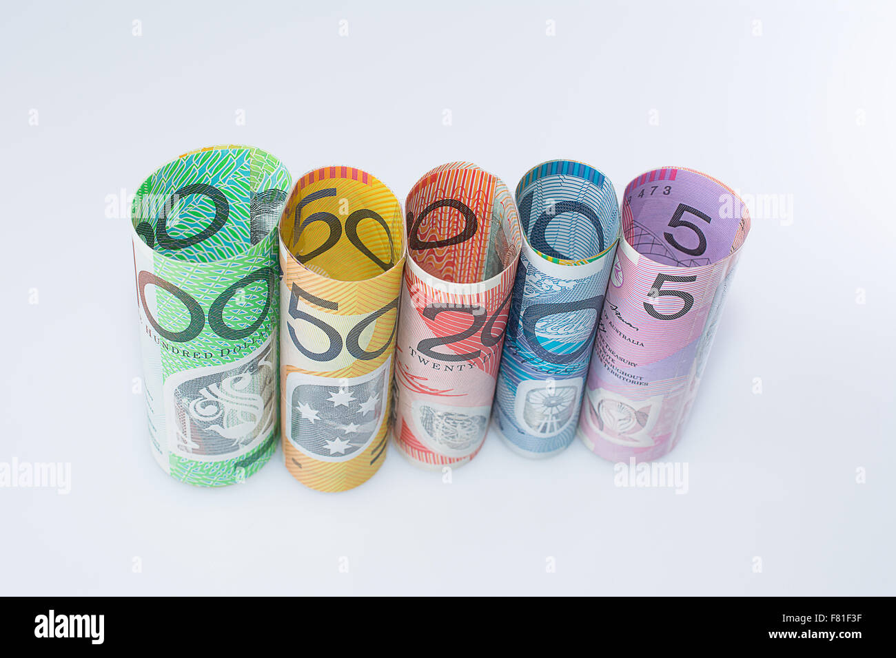 Rolled Up Australian Banknote Denominations Stock Photo - Alamy