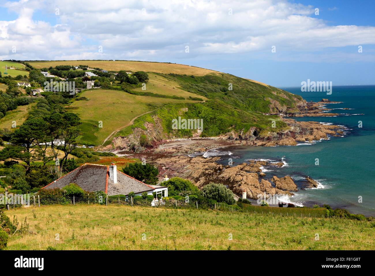 Overlooking beautiful Talland Bay, South Cornwall, England, UK Stock ...