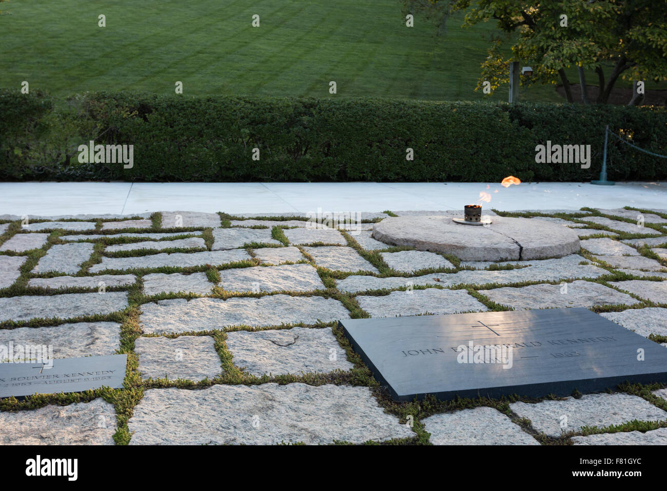The memorial of JF Kennedy in Arlington cemetery, Washington Stock ...