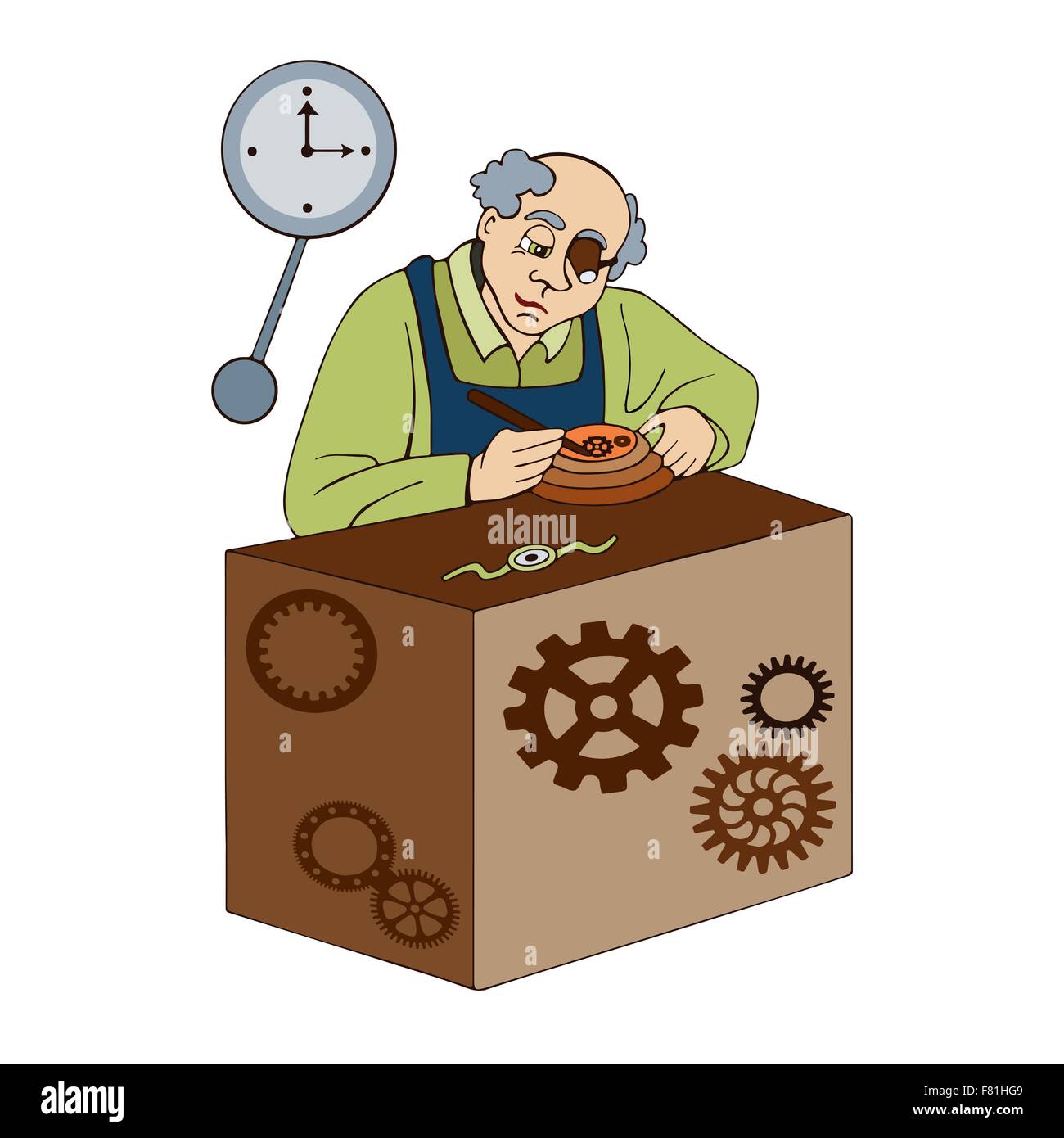 watchmaker on a white background Stock Vector Image & Art - Alamy