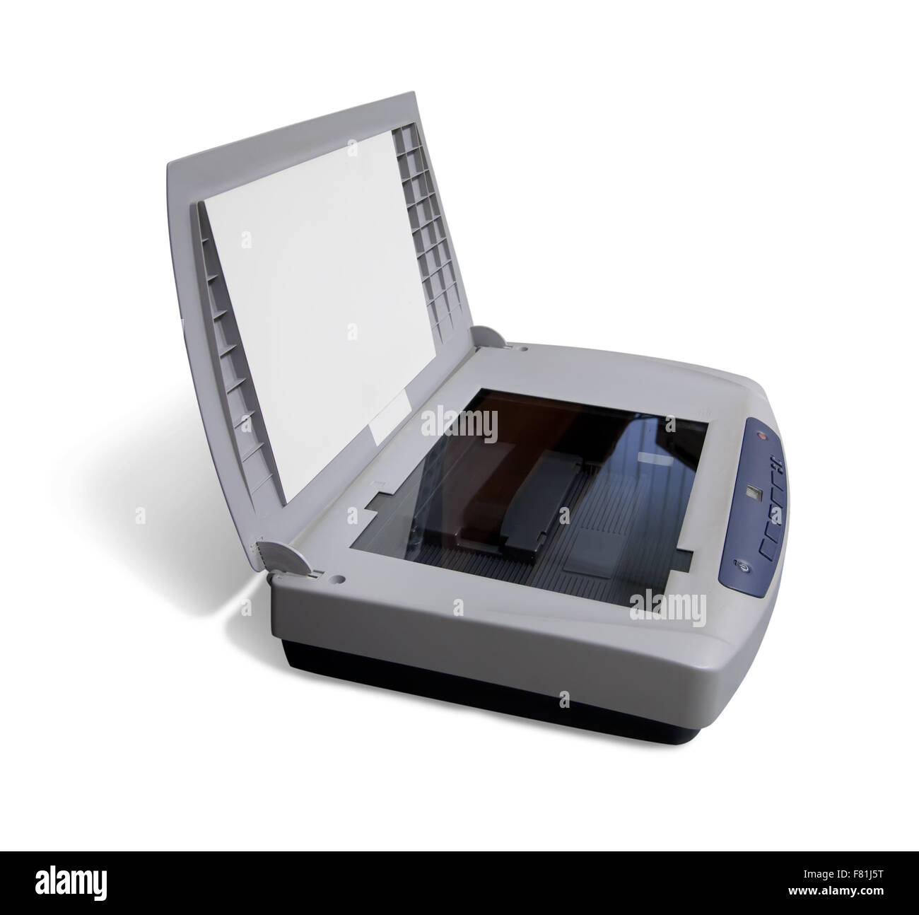 opened office A4 scanner. Isolated on white with clipping path Stock ...