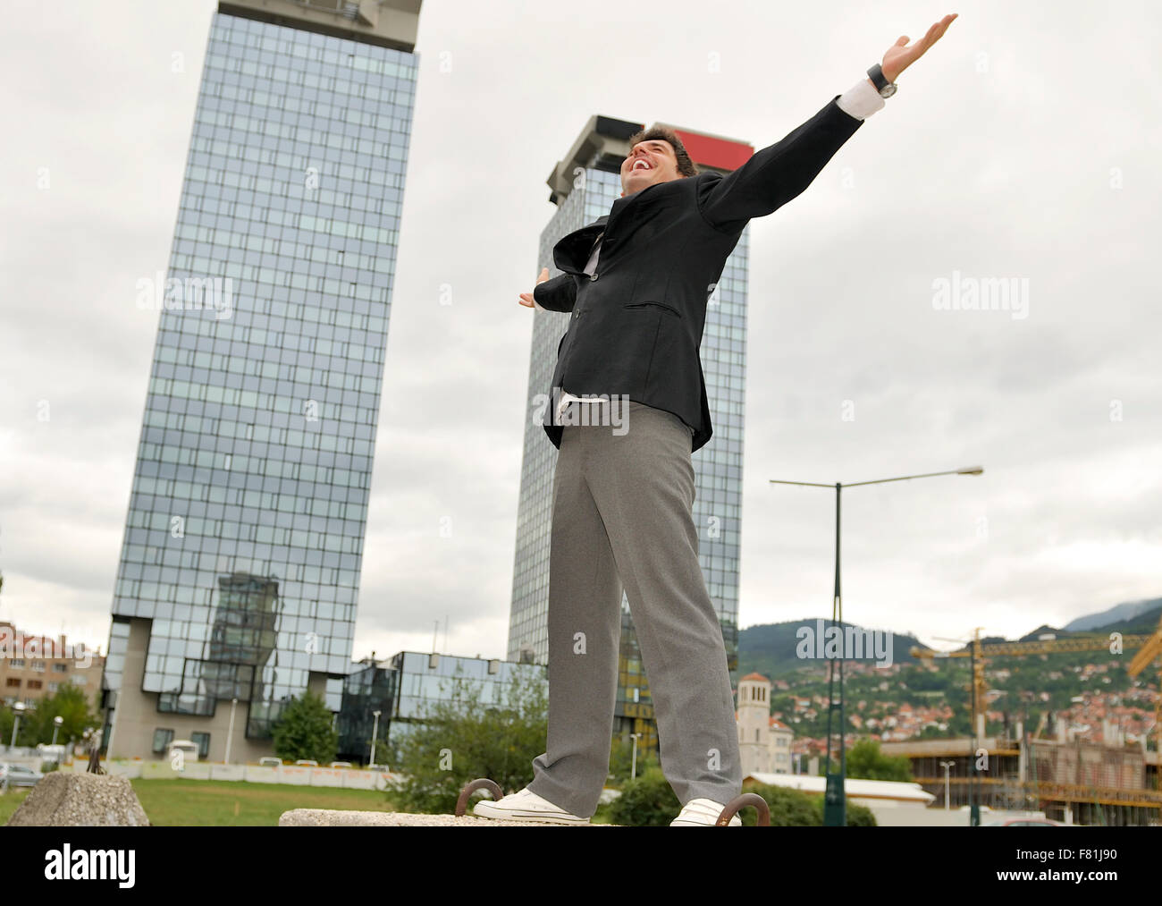Photo of happy winner businessman screaming from joy Stock Photo - Alamy